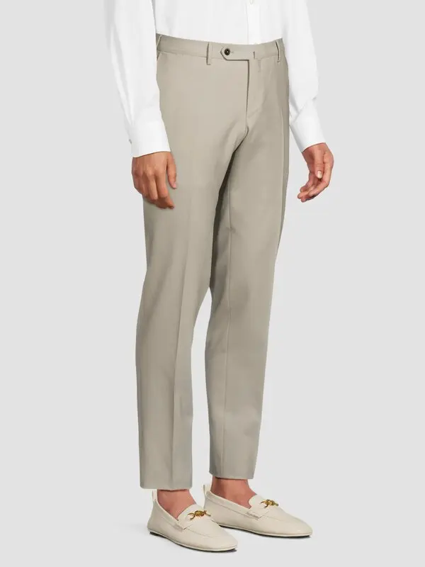 PT TORINO High-performance Wool Button-tab Slim Trousers - Beige