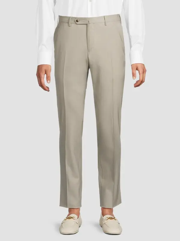 PT TORINO High-performance Wool Button-tab Slim Trousers - Beige