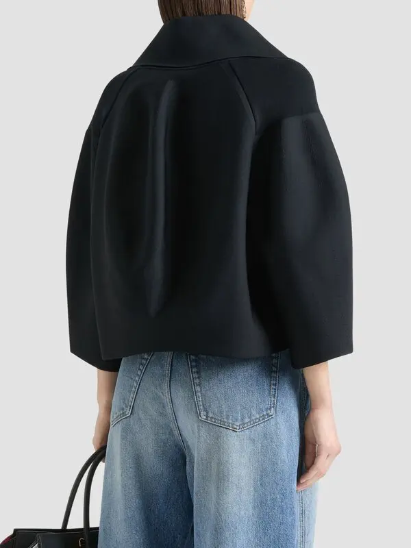 Givenchy Cropped Cocoon Jacket In Compact Knit