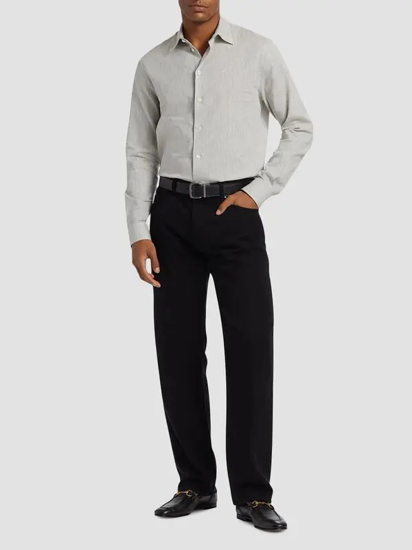 Emporio Armani Linen-cotton Button-front Shirt