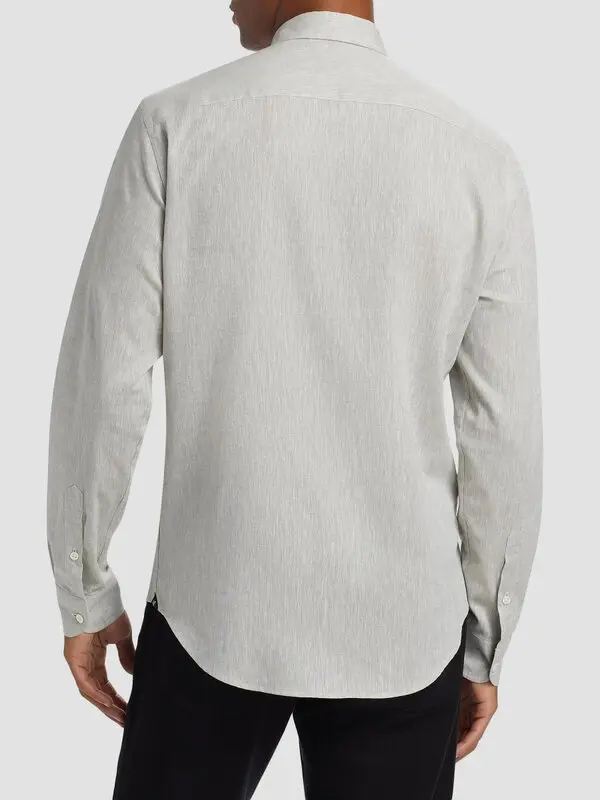 Emporio Armani Linen-cotton Button-front Shirt