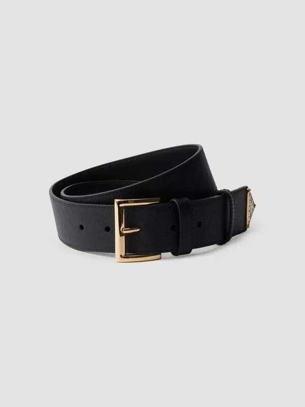 Prada Saffiano Leather Belt - Black