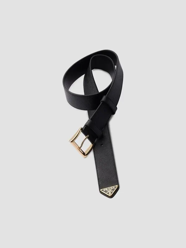 Prada Saffiano Leather Belt - Black
