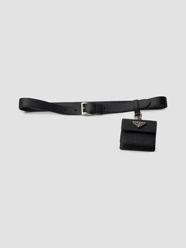 Prada Saffiano Leather Belt - Black
