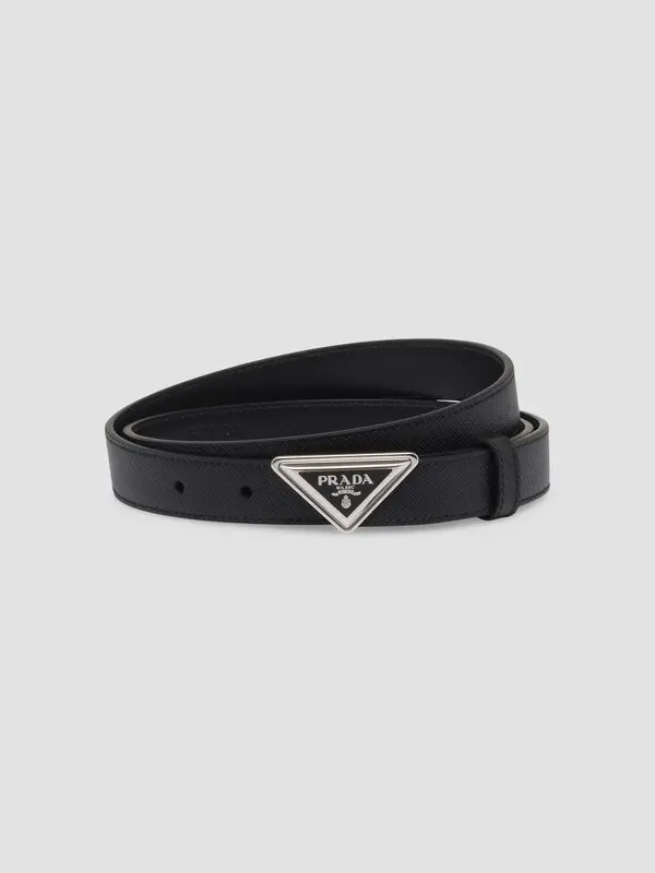 Prada Saffiano Leather Belt - Black