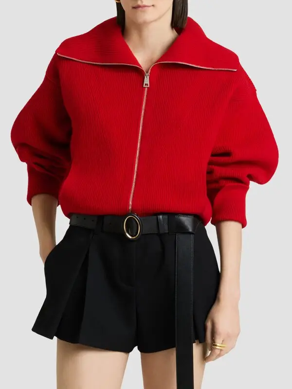 Givenchy Zipped Cardigan In Wool And Cashmere