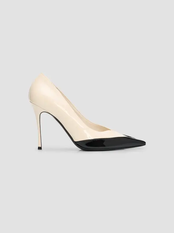 FERRAGAMO Varina 90mm Two-tone Patent Leather Pumps