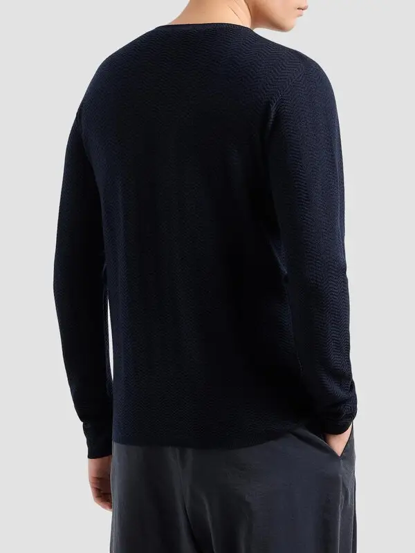 Giorgio Armani Herringbone Crewneck Sweater
