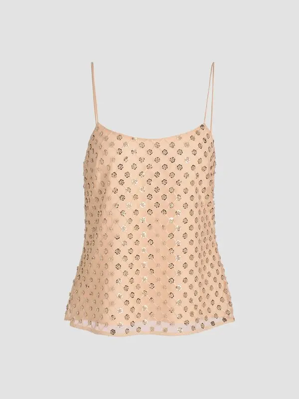 MILLY Rylan Sequined-beaded Tank