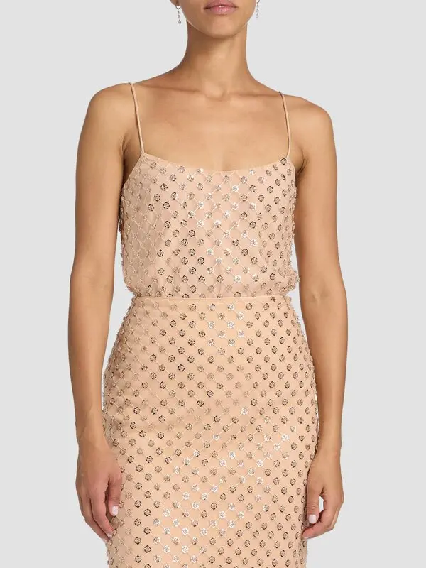 MILLY Rylan Sequined-beaded Tank