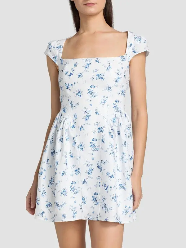 REFORMATION Oaklyn Floral Linen Minidress