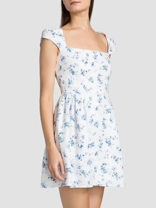 REFORMATION Oaklyn Floral Linen Minidress