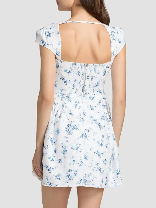 REFORMATION Oaklyn Floral Linen Minidress