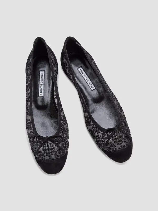 Manolo Blahnik Cap-toe Ballerina Flats