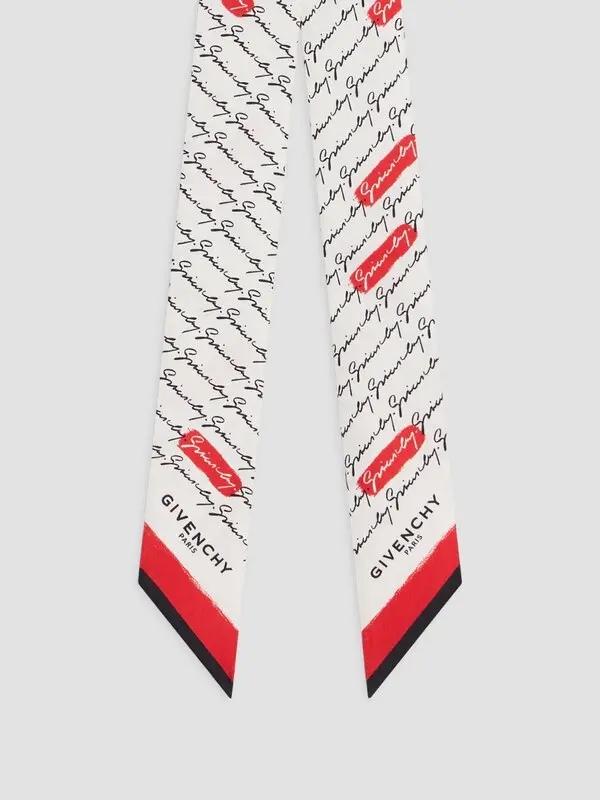 Givenchy Bandeau In Silk With Signature - Red