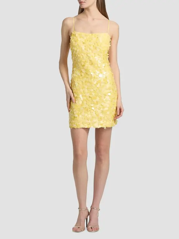 MILLY Colette Sequin Minidress - Yellow