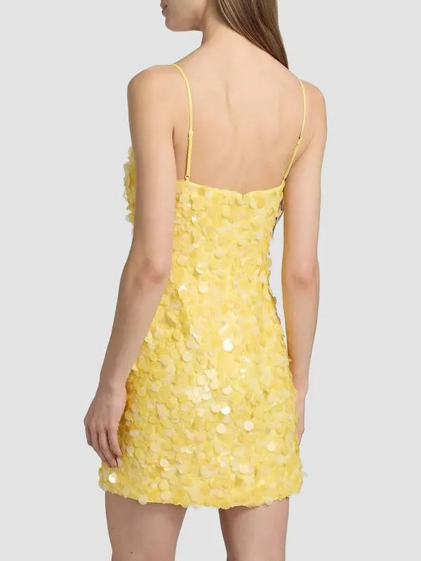 MILLY Colette Sequin Minidress - Yellow