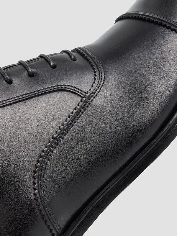 FERRAGAMO Boston Doupont Leather Cap-toe Brogue Oxfords