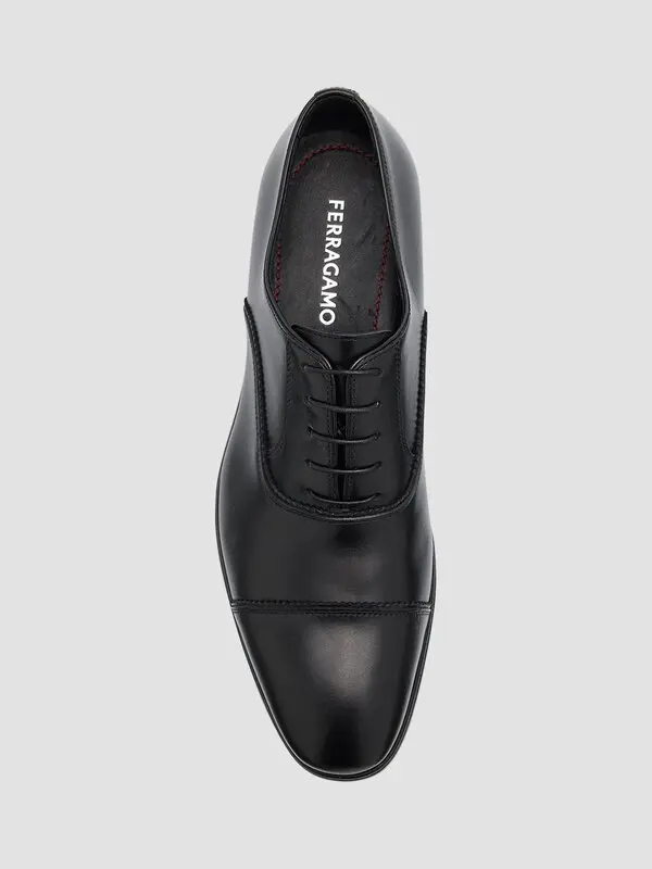 FERRAGAMO Boston Doupont Leather Cap-toe Brogue Oxfords
