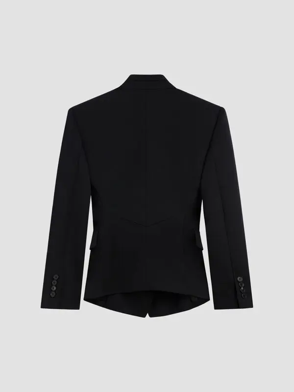 Givenchy Reverse Lapel Blazer In Wool - Black