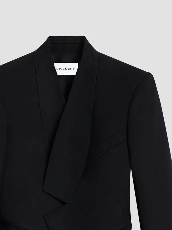 Givenchy Reverse Lapel Blazer In Wool - Black