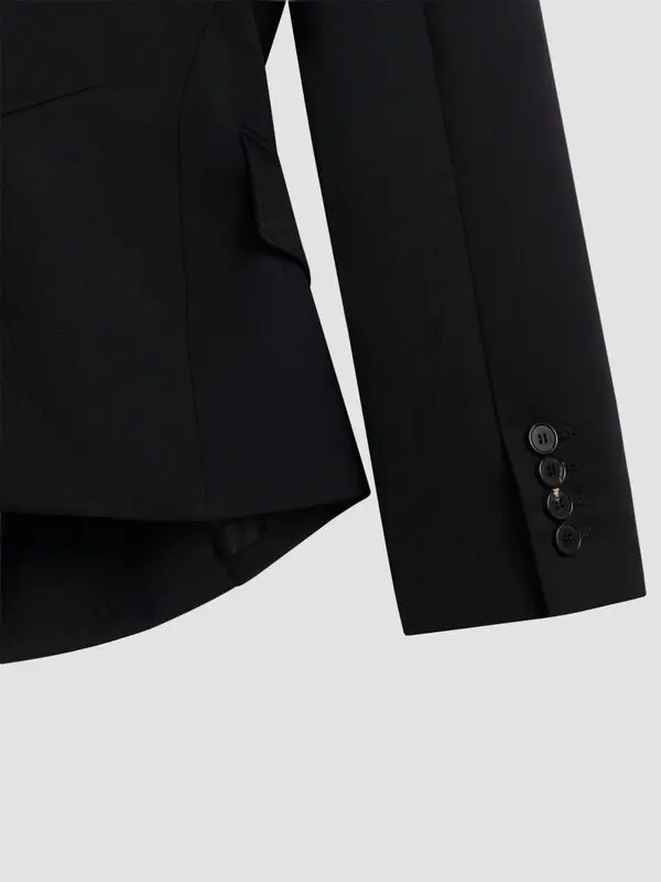 Givenchy Reverse Lapel Blazer In Wool - Black