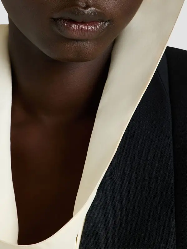 Givenchy Reverse Lapel Blazer In Wool - Black
