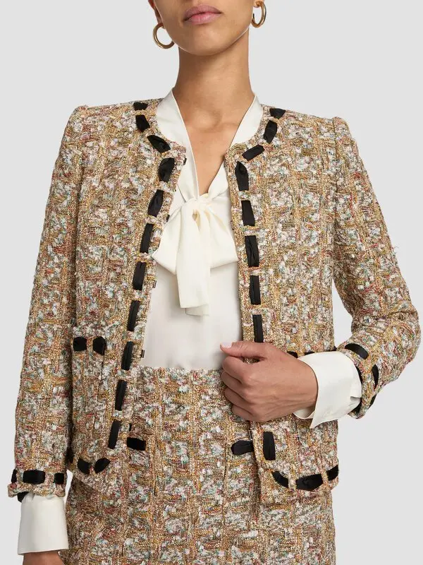 MILLY Roman Tweed Ribbon Jacket