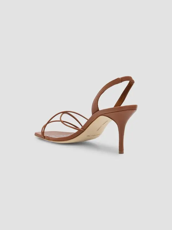 Manolo Blahnik 70mm Leather Slingback Sandals