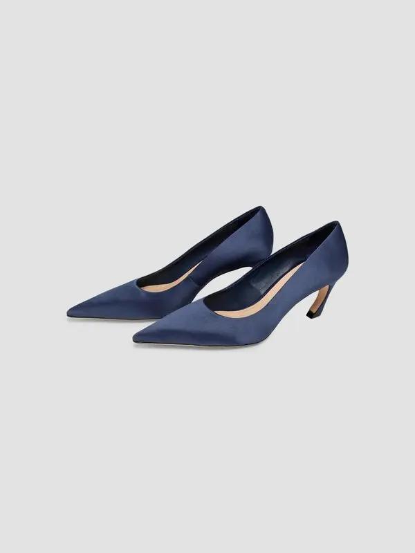 22ÉLEVÉ 65mm Satin Pumps - Navy