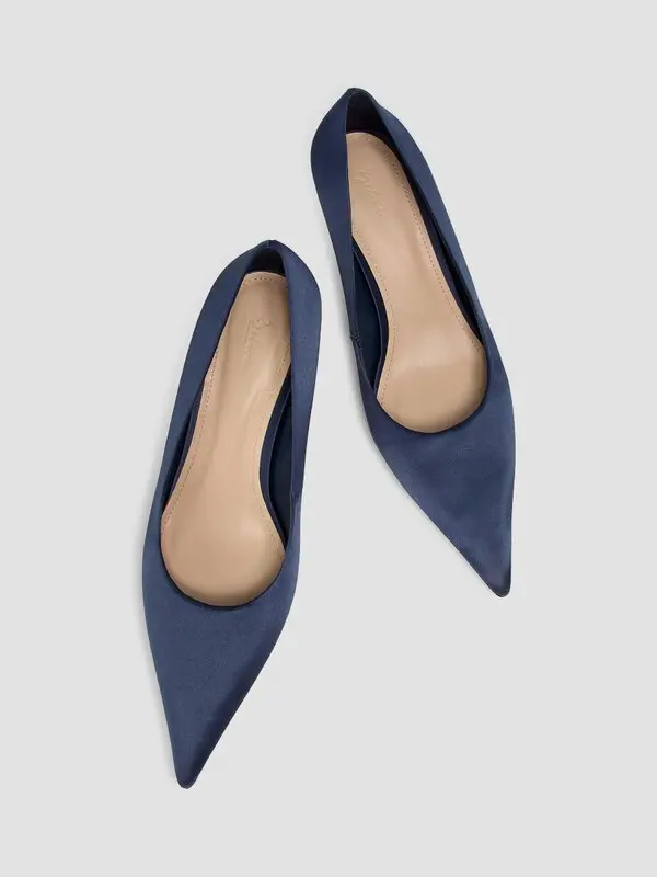 22ÉLEVÉ 65mm Satin Pumps - Navy