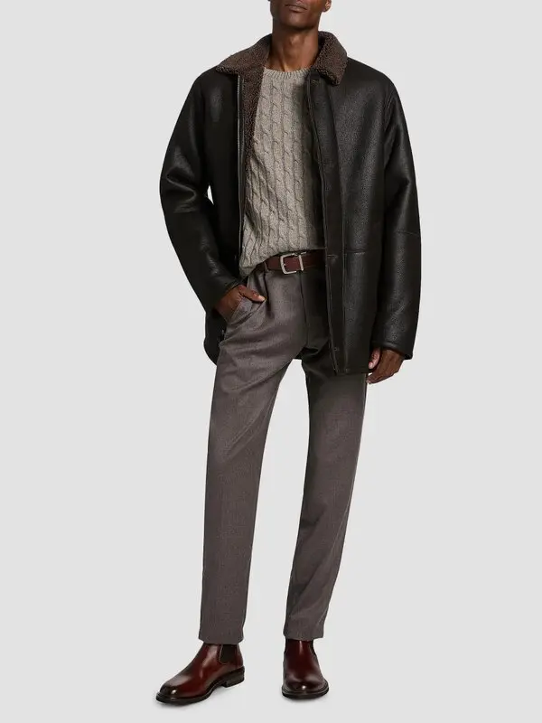 SAKS FIFTH AVENUE Collection Shearling Car Coat