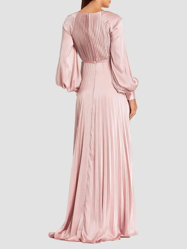 Mac Duggal Petite Ieena 1 Pleated Satin Gown