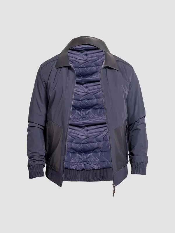 MACEOO Ascension Leather Jacket - Blue