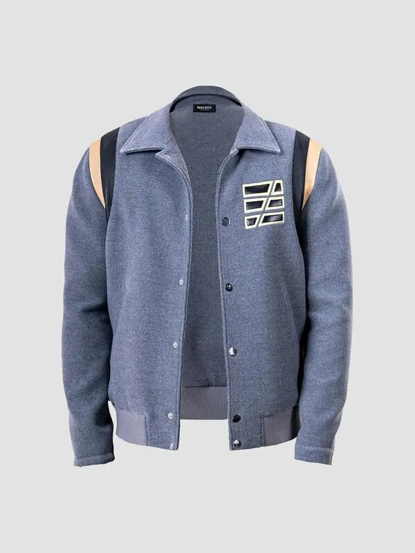 MACEOO Ascension Leather Jacket - Blue