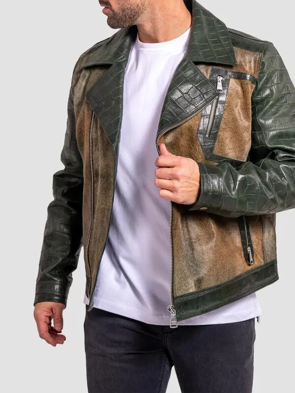MACEOO Ascension Leather Jacket - Green