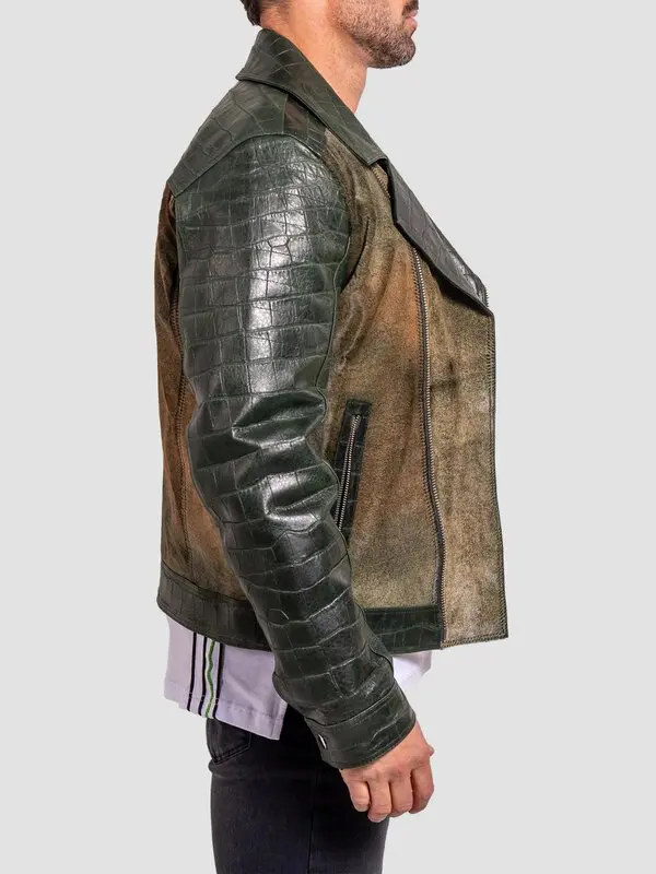 MACEOO Ascension Leather Jacket - Green