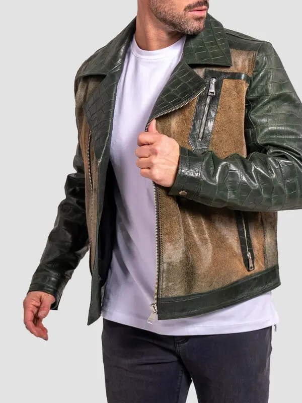 MACEOO Ascension Leather Jacket - Green