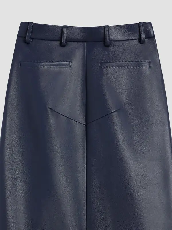 Givenchy Slashed Midi Skirt In Leather