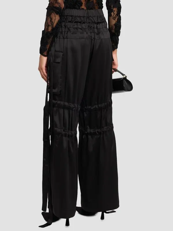AKNVAS Odin Satin Cargo Trousers - Black