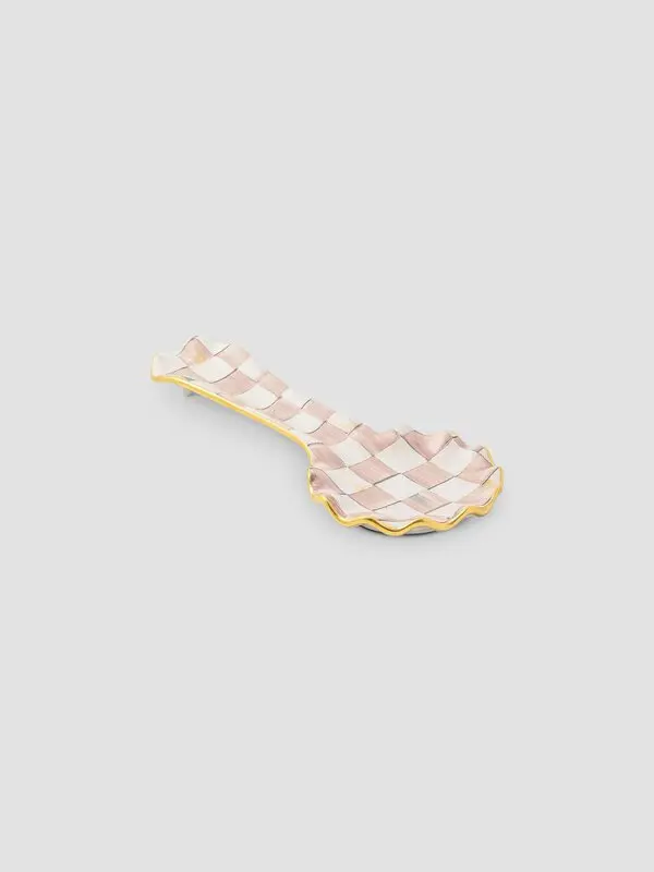 MACKENZIE-CHILDS Rosy Check Ceramic Spoon Rest