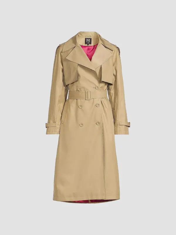 MILLY Double-breasted Belted Trench Coat