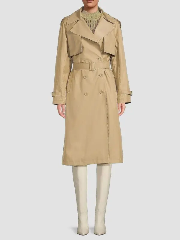 MILLY Double-breasted Belted Trench Coat