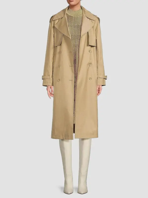 MILLY Double-breasted Belted Trench Coat