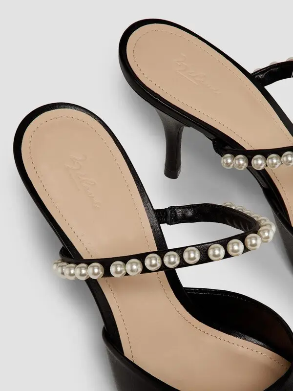 22ÉLEVÉ 85mm Embellished Leather Mules - Black