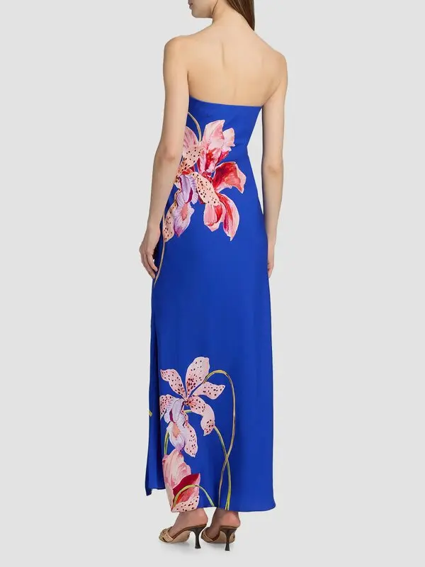 MILLY Vera Floral Strapless Maxi Dress