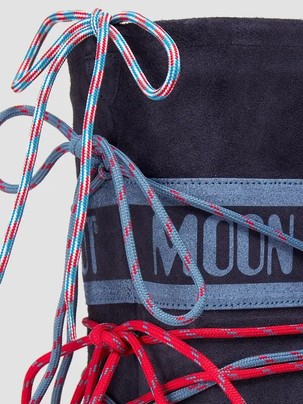 Moon Boot Mb Icon Logo Suede Boots - Blue Navy