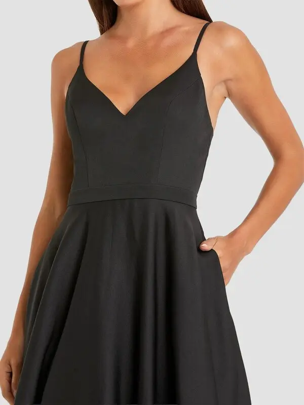 Mac Duggal Petite Leena 1 Classic A-line V-neck Ballgown - Black