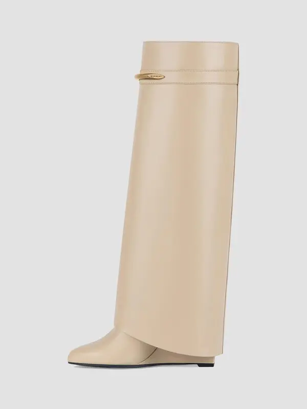 Givenchy Shark Boots In Leather - Beige