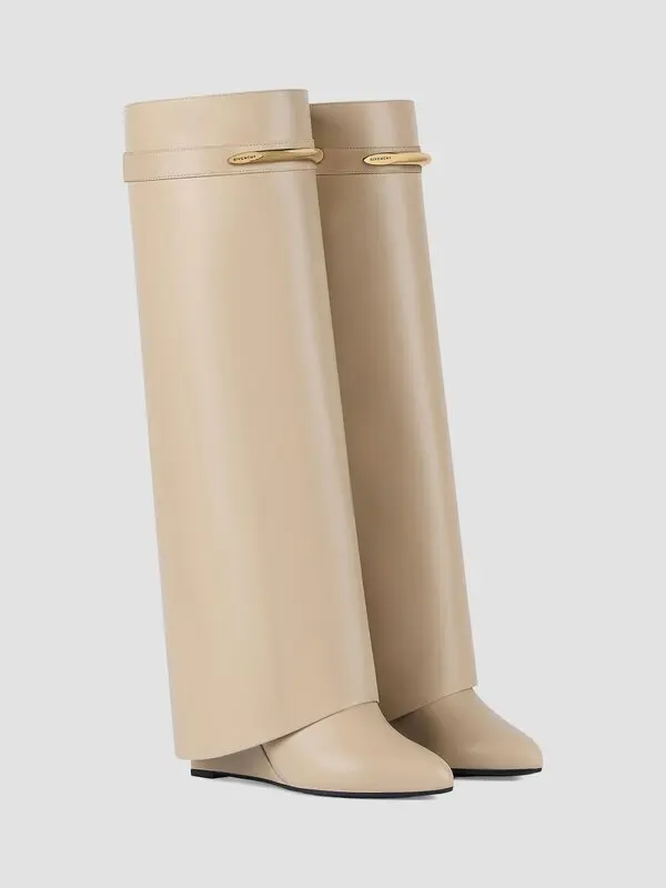 Givenchy Shark Boots In Leather - Beige